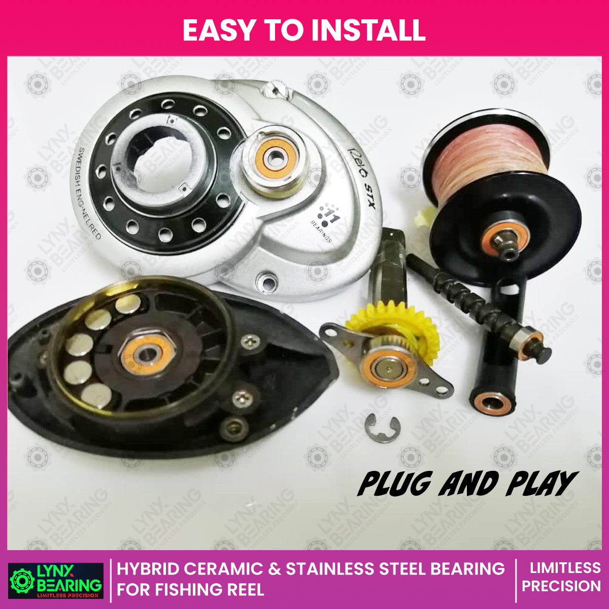 Lynx Bearing Seahawk Hyper Bass SW 200 ceramic stainless steel fishing ...