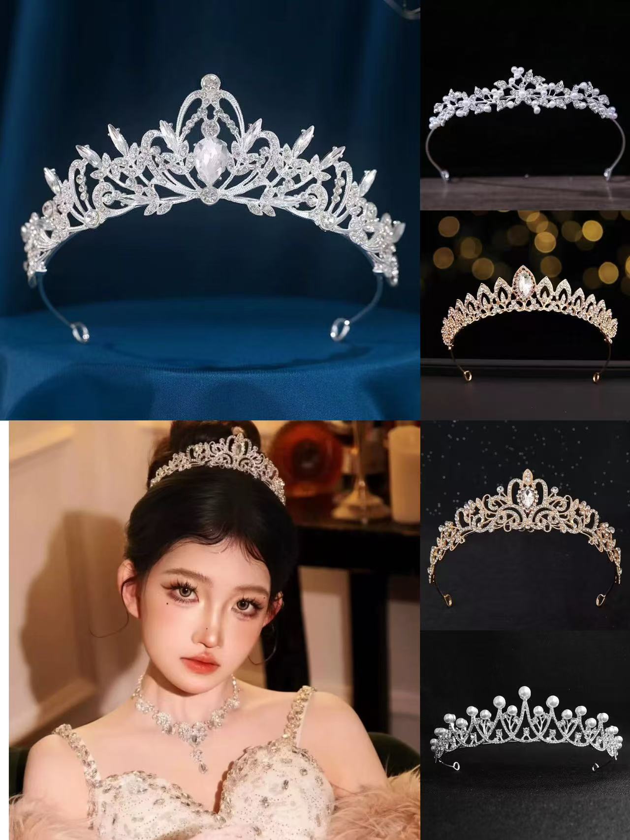 European and American bride crown Headband Birthday party wedding dress ...