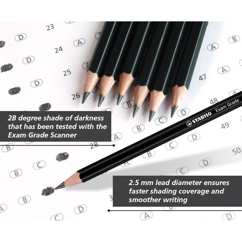 Graphite Pencil - STABILO Exam Grade 2B Graphite Pencil Set 12pcs Free ...