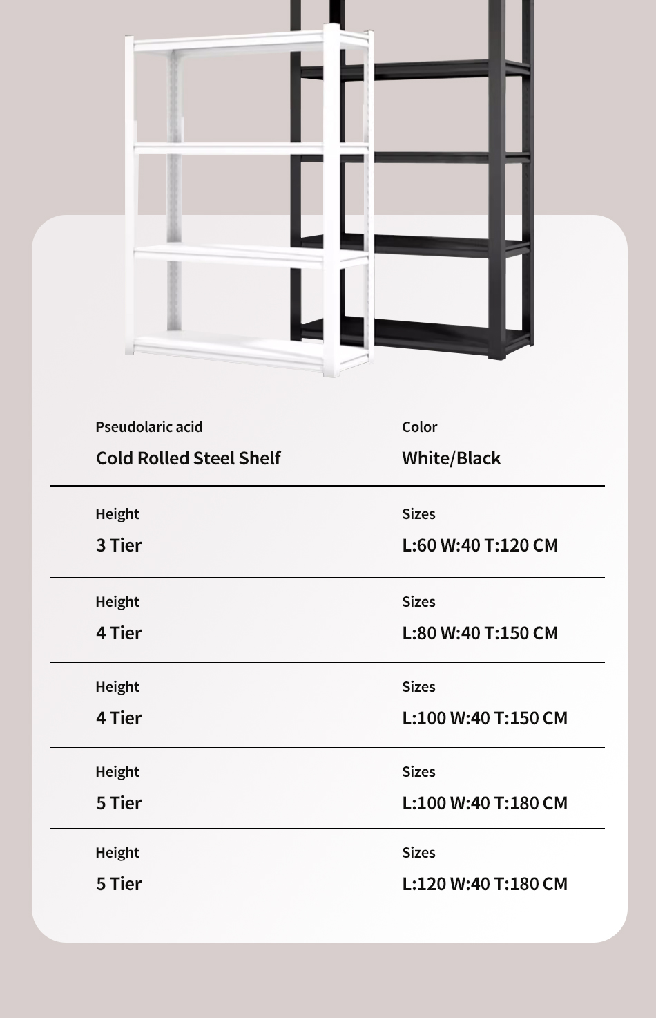 TAVA 3/4/5Tier Heavy duty full metal shelf （boltless） rack rak besi ...
