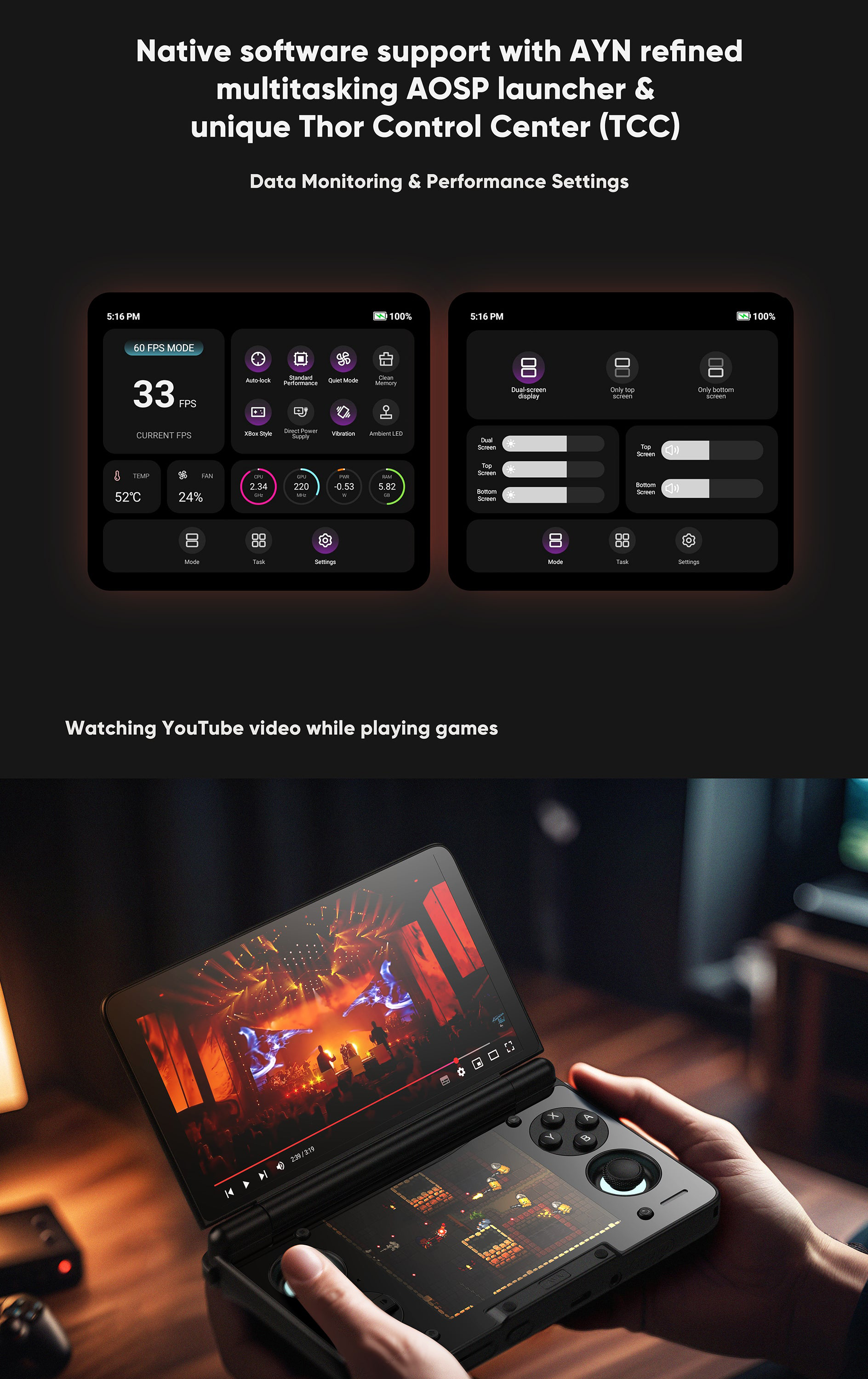 【Send From JB】AYN THOR, DUAL OLED SCREEN, Snapdragon 8 Gen 2, 6000mah ...