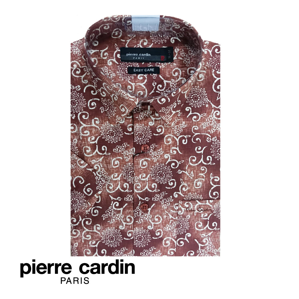 Pierre Cardin Mens Short Sleeve Printed Shirt With Pocket (Semi Regular ...