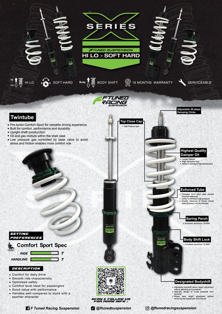 Ftuned X Series Adjustable High Low Soft Hard - Toyota Vios AC100 ...