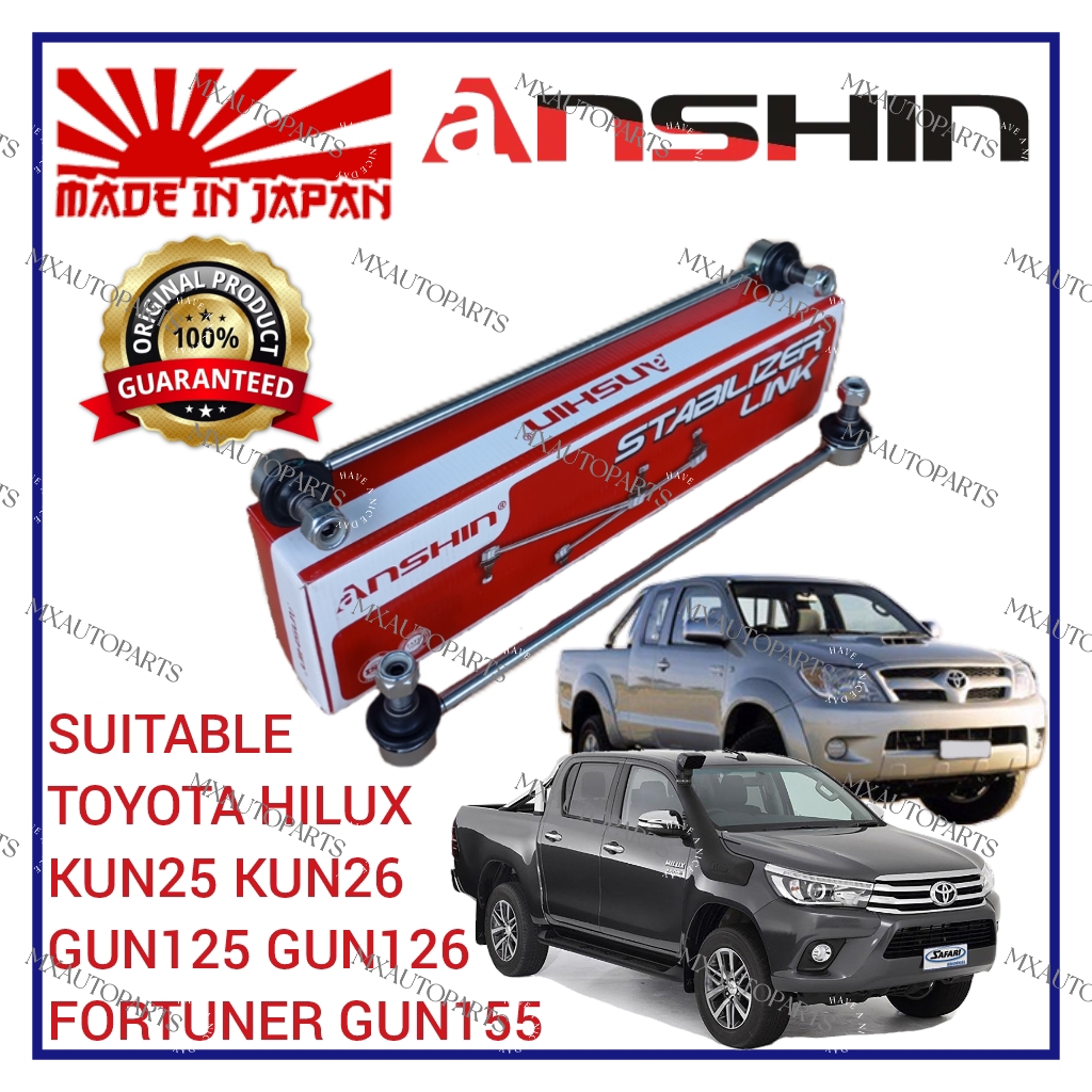 ORIGINAL ANSHIN JAPAN FRONT STABILIZER LINK TOYOTA HILUX VIGO KUN25 ...