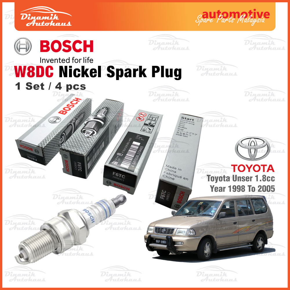 Toyota Unser 1.8cc Year 1998 To 2005 Car Ignition Spark Plugs Bosch ...