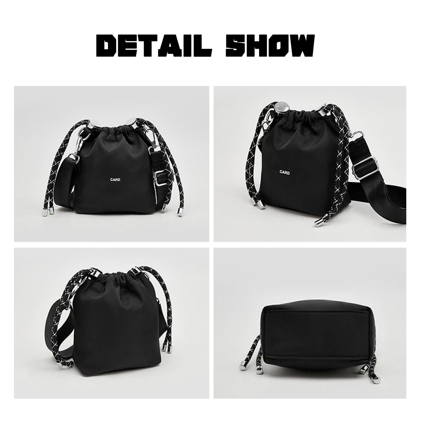 Drawstring Sling Bag Mini Beg Silang Lelaki Lightweight Bucket Bag ...