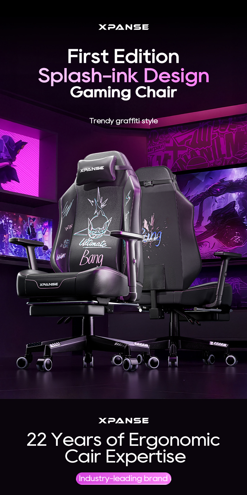 Xpanse XBang Dark Shark Gaming Office Chair Kerusi Gaming Splash-Art ...