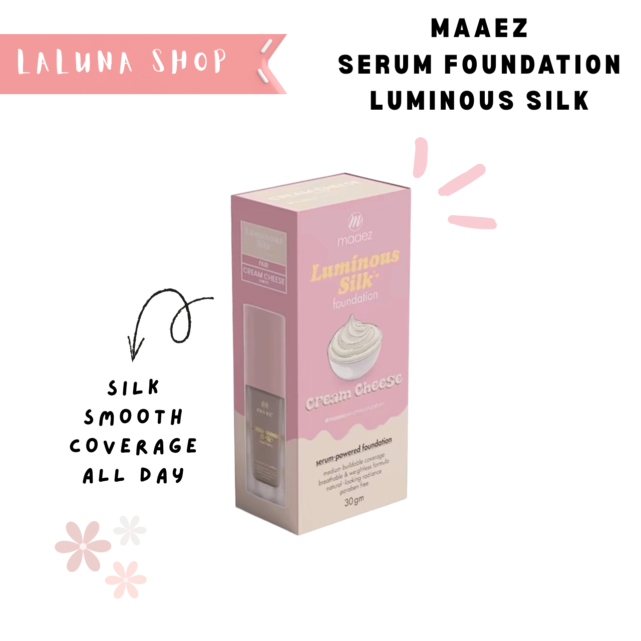 Maaez Serum Foundation ( Luminous Silk ) Original 30g | Shopee Malaysia
