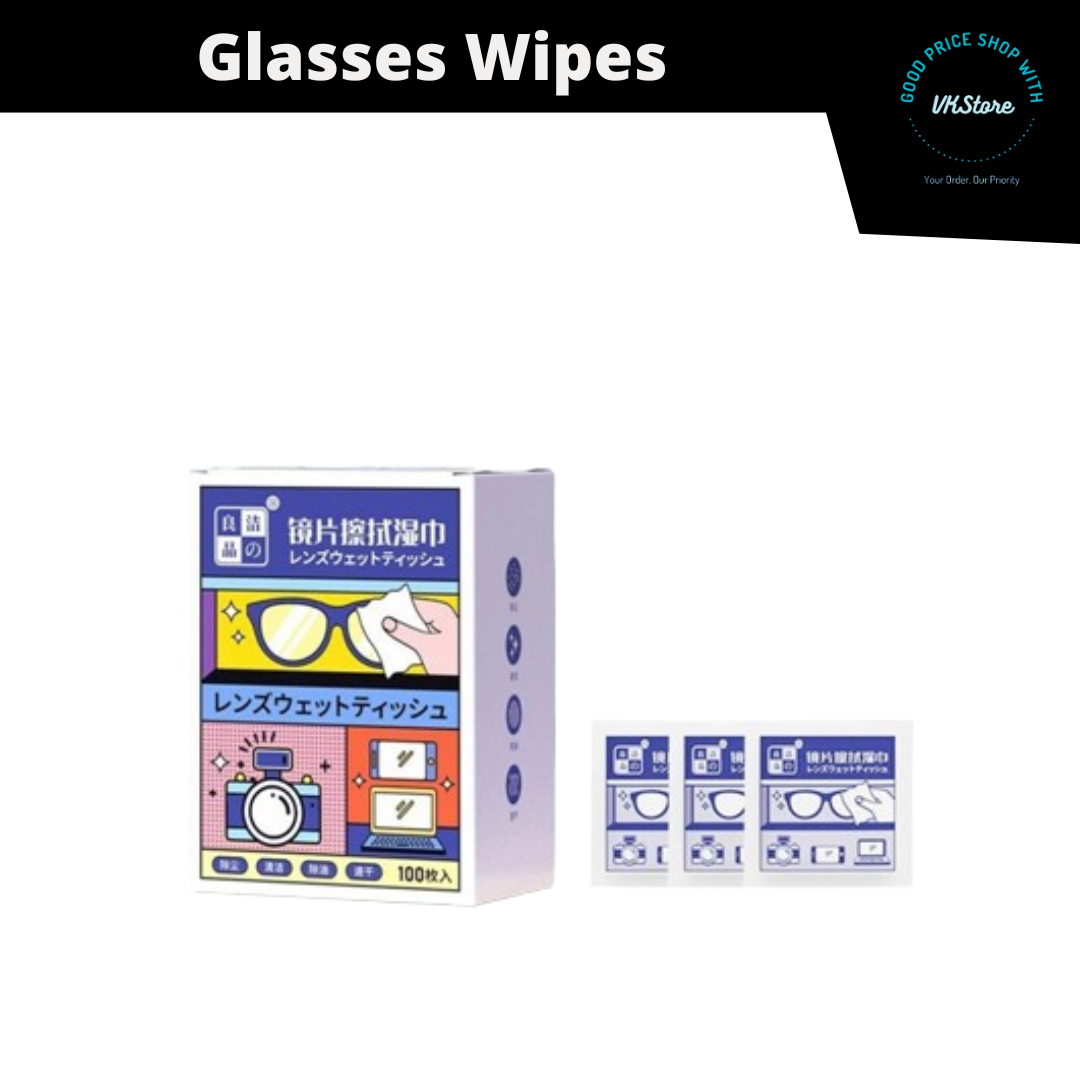 100pcs Eyeglass Wipes Lens Cleaning Tissue Cermin Mata Eyewear Anti ...