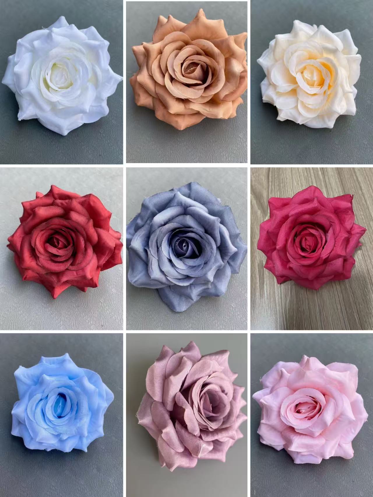 3 pcs/ 10 pcs of simulated frilled rose flower heads, suitable for ...