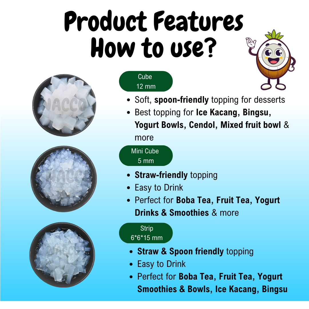 NACCO Original Nata de Coco in syrup 1 KG - Halal 原味椰果 | Shopee Malaysia