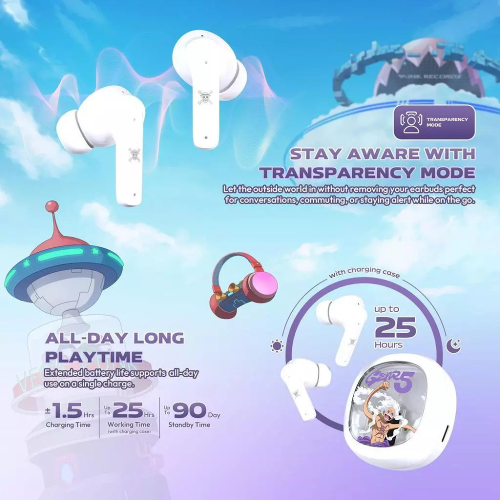 Fantech FT20 One Piece Edition TWS Earbuds Bluetooth 5.3 Anime Wireless ...