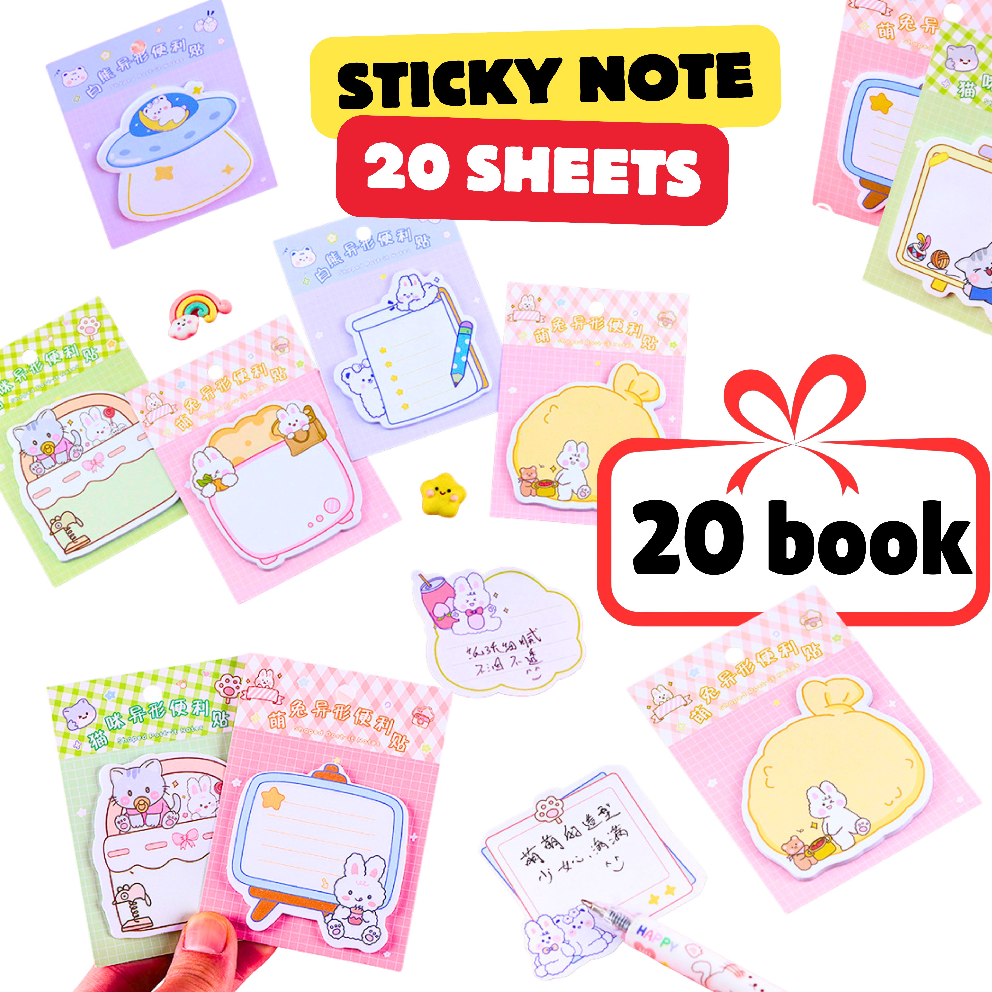 20 book 🎁 Sticky Note Set Memo Pad Sticky Notes Notepad Birthday ...