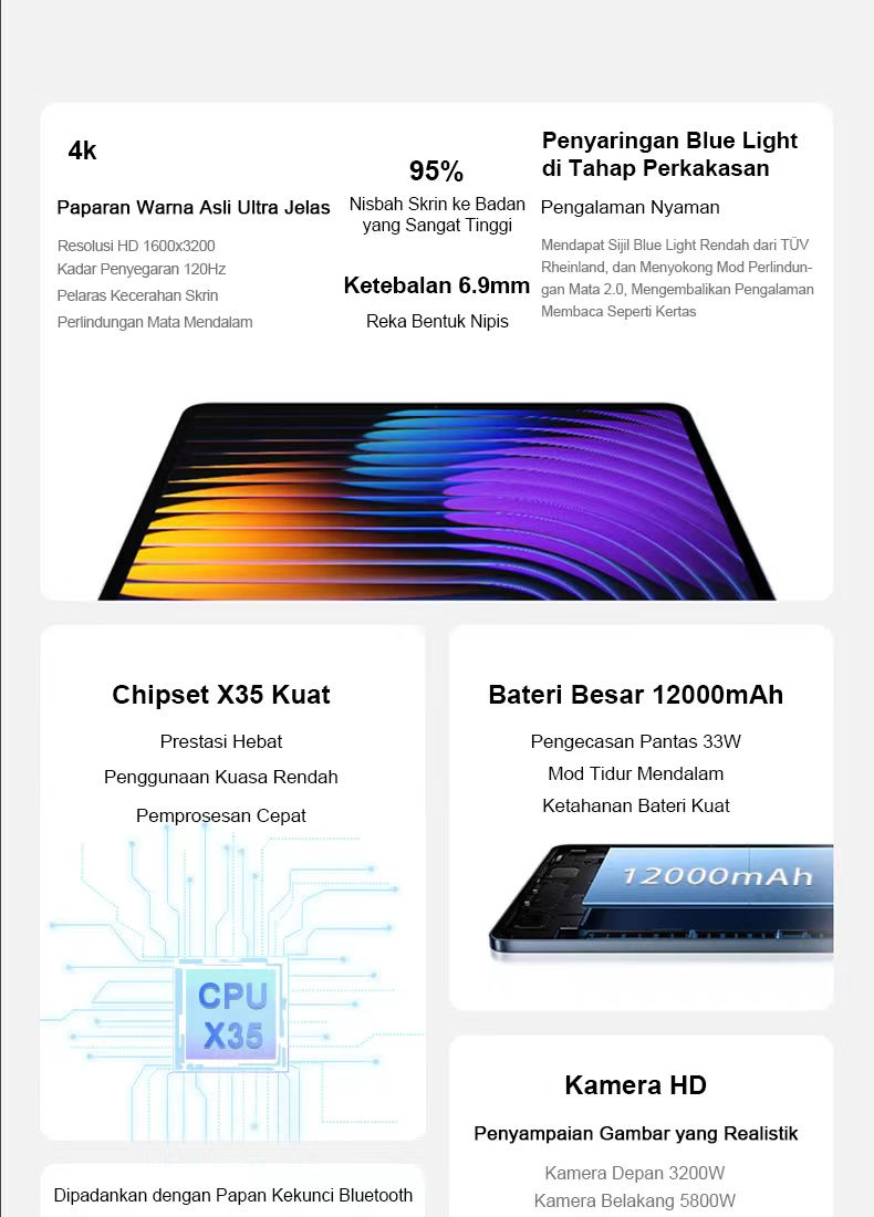 Galaxy Tab X95Pro 10.8 inch 16GB+1TB smart tablet Android tablet Mugla ...
