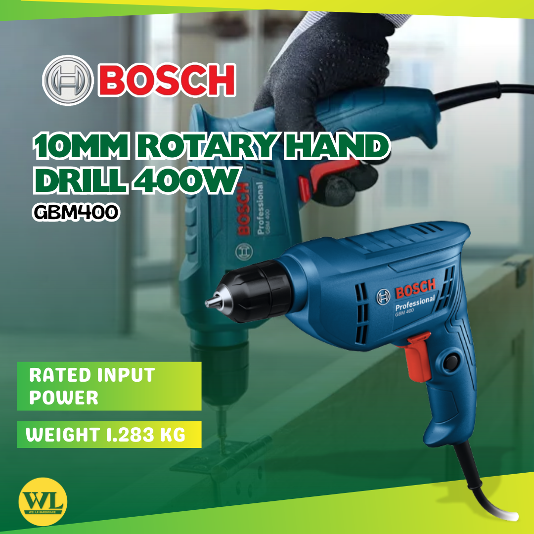 BOSCH GBM400 BOSCH 10MM Rotary Hand Drill 400w Machine | Shopee Malaysia