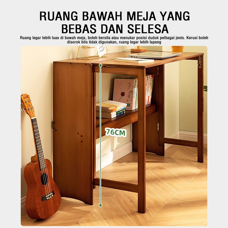 STG Folding Study Table Meja Belajar with Cabinet Computer Table ...