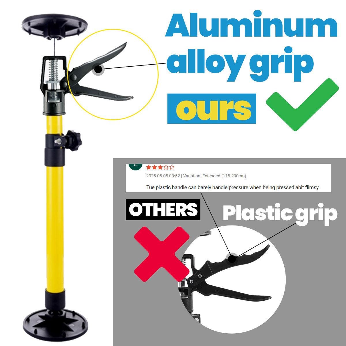 Telescopic Support Rod Lifter Hanging Cabinet Jack Ceiling Wall ...