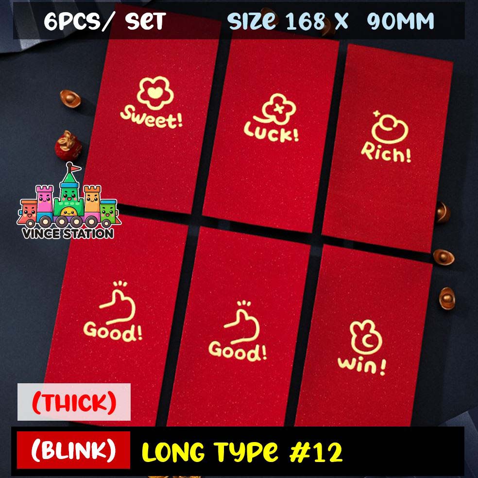 Angpow Tahun Baru Cina CNY Cute Red Packet (6pcs/set) Angpao Angpow Red ...