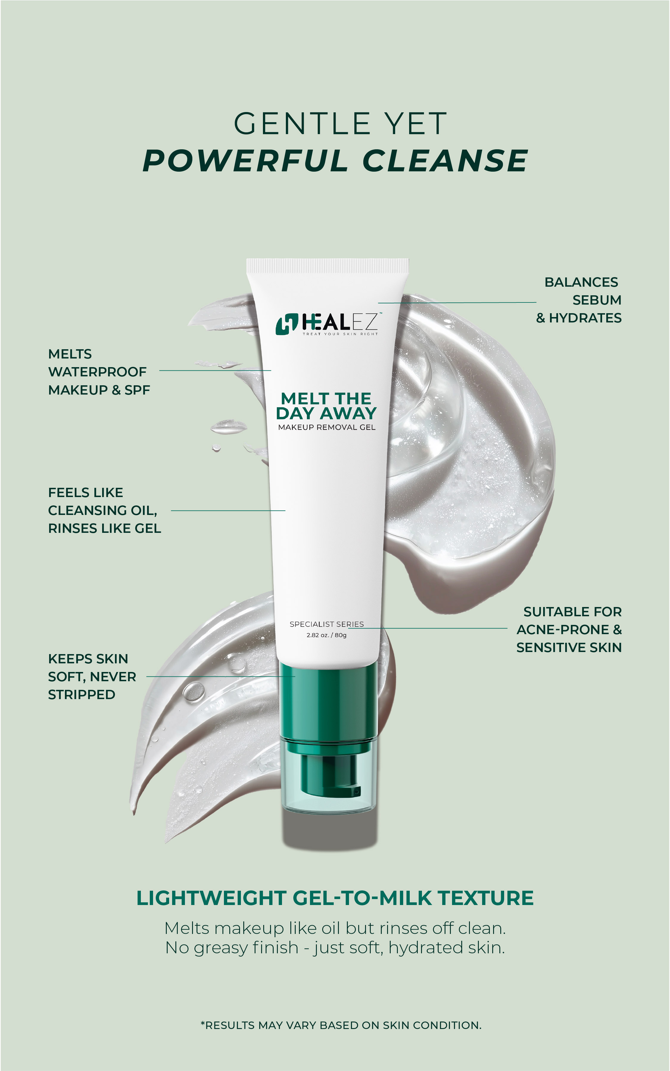HEALEZ Melt The Day Away Makeup Removal Gel Remover | Shopee Malaysia