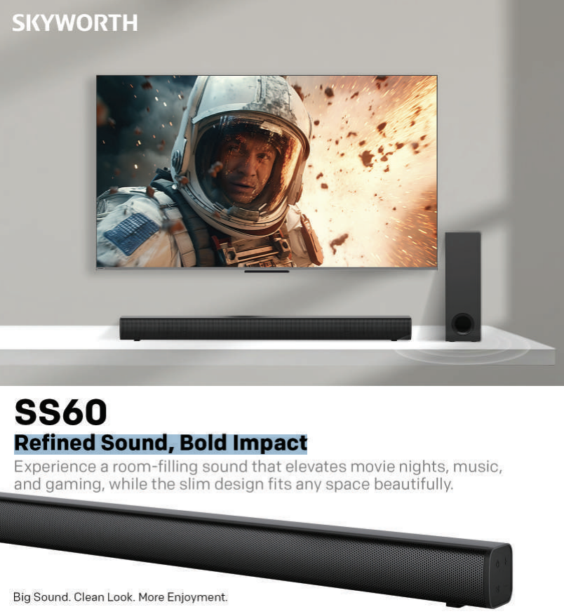 SKYWORTH SS60 Soundbar w Subwoofer 2.1CH | Shopee Malaysia