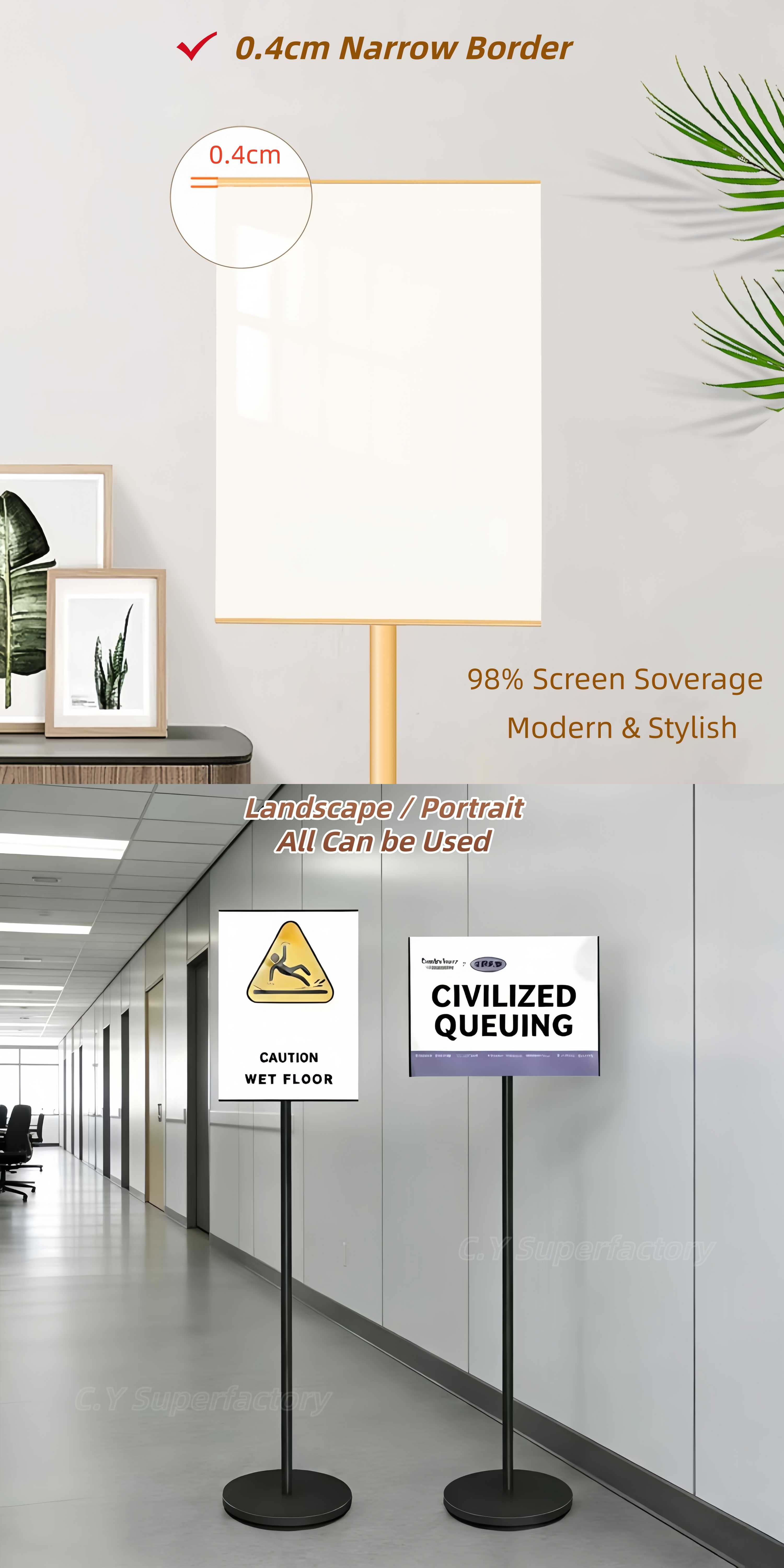 A3 A4 Sign Stand Guide Signage Poser Display Standee Gold Black Shop ...
