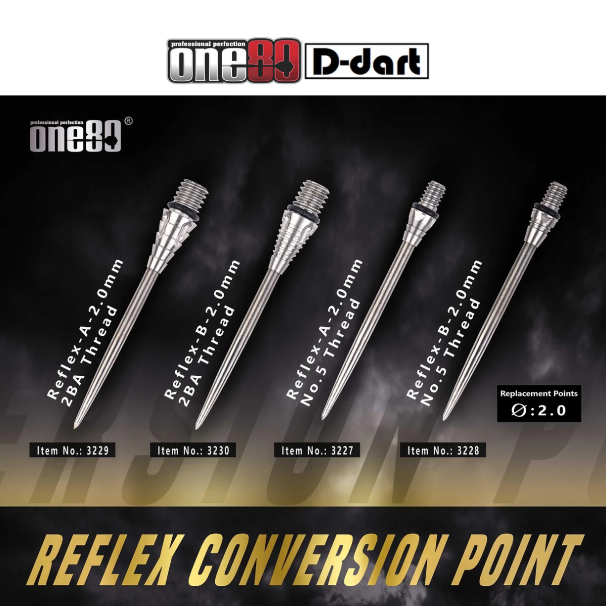 ONE80 FLEXI DART POINT - STEEL TIP CONVERSION POINT 2BA REFLEX POINT ...