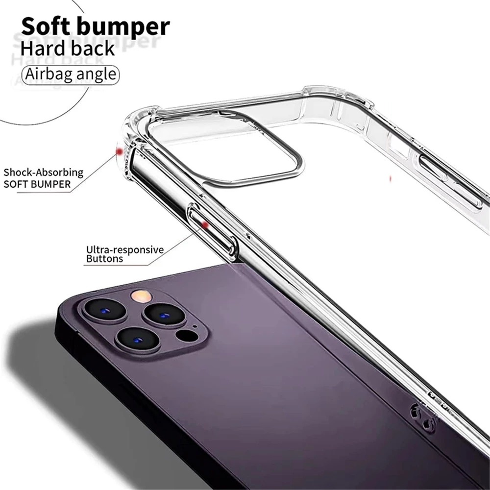 Bumper Shockproof Transparent Soft TPU Silicon Casing For iPhone 17 PRO ...