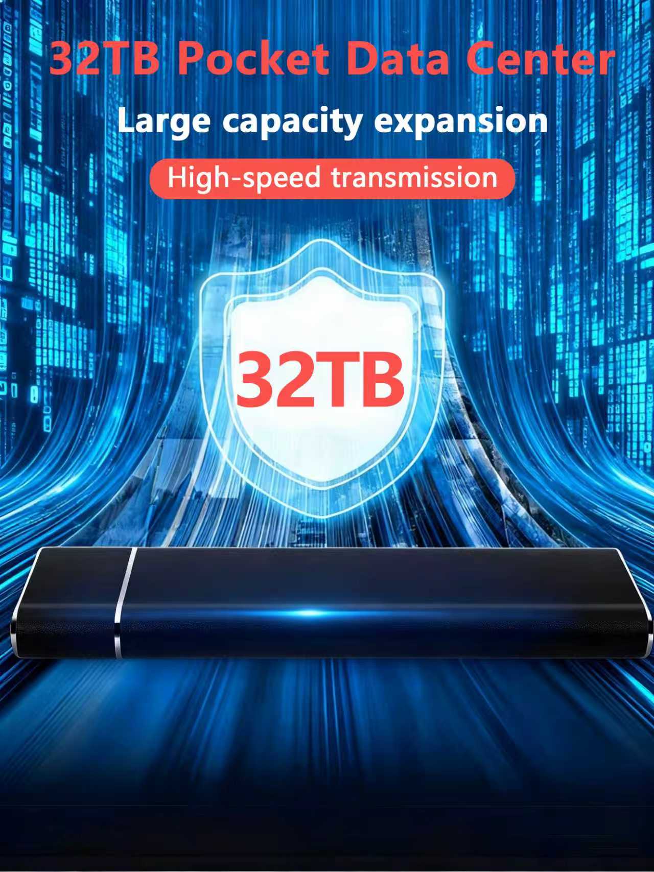 Portable SSD 32TB External Hard Drive,High-speed transmission , For ...