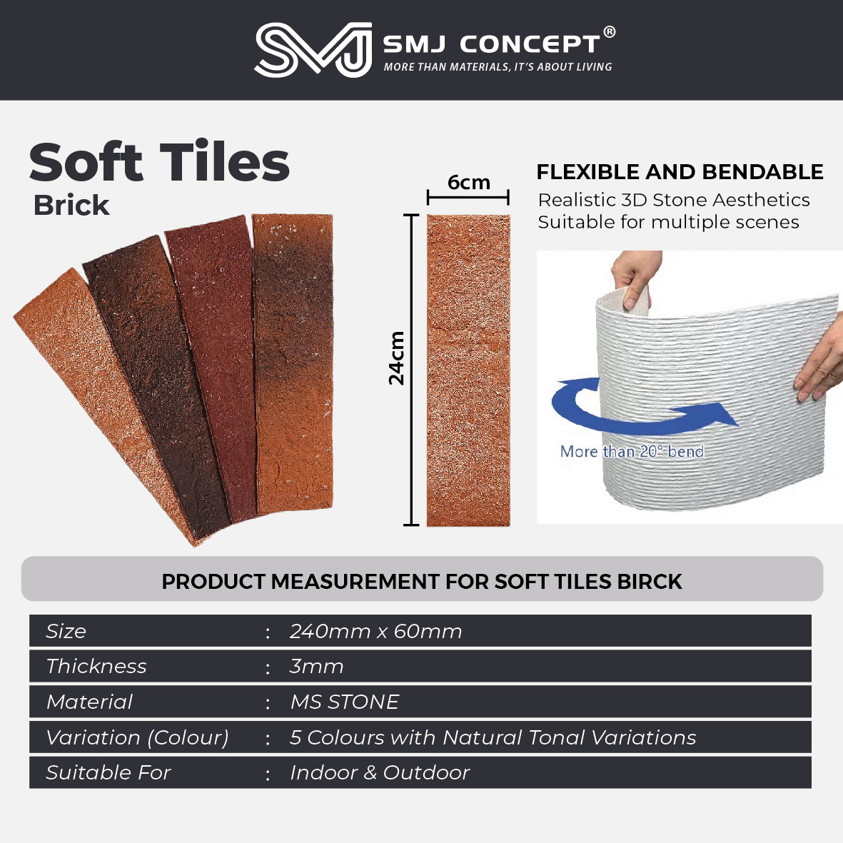 SMJ CONCEPT® Soft Brick Classic Travertine（01A9) | MS Stone Soft Brick ...