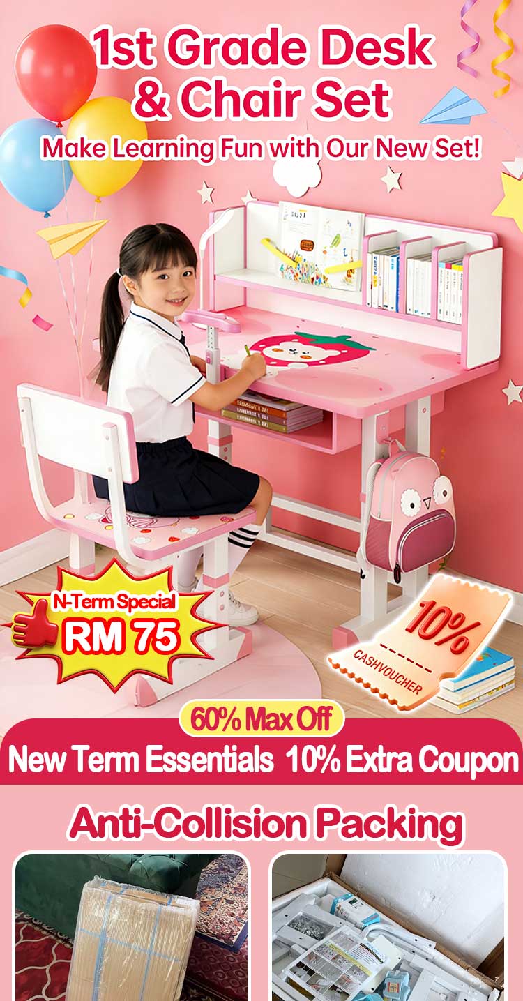Ready Stock Kids Study Table With Chair Drawer Meja Belajar Kanak Kanak ...