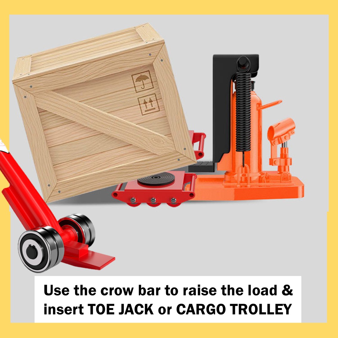 12 TON 180° STEEL WHEEL STEERING FREE LEVER HANDLE CARGO SKATE TROLLEY ...