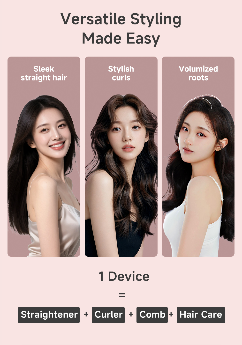 Simplus Hair Straightener Brush丨30 Million Negative Ions丨Curling ...