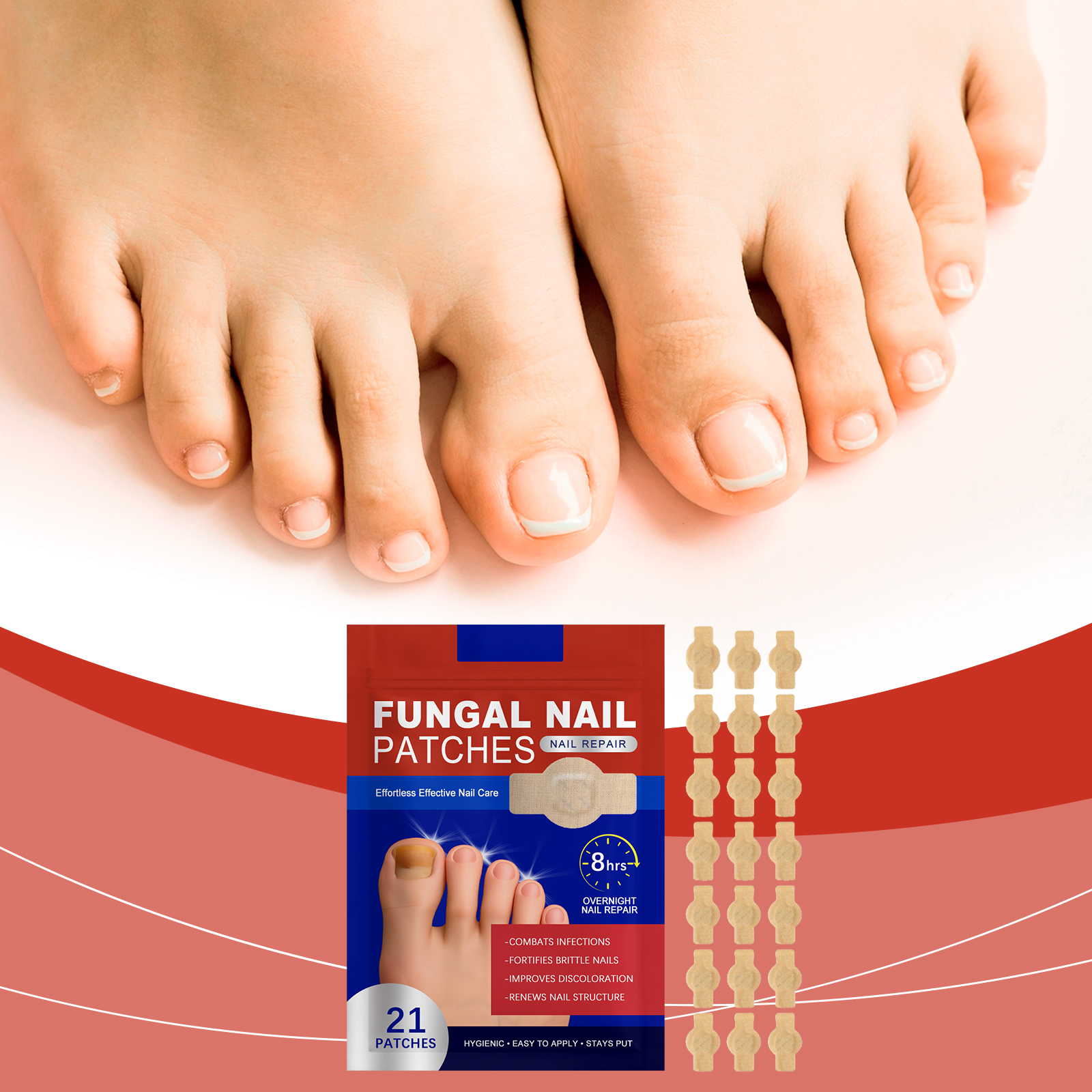 Anti Fungal Nail Patch 21Pcs Nail Repair Patch Fungus Nail Treatment ...