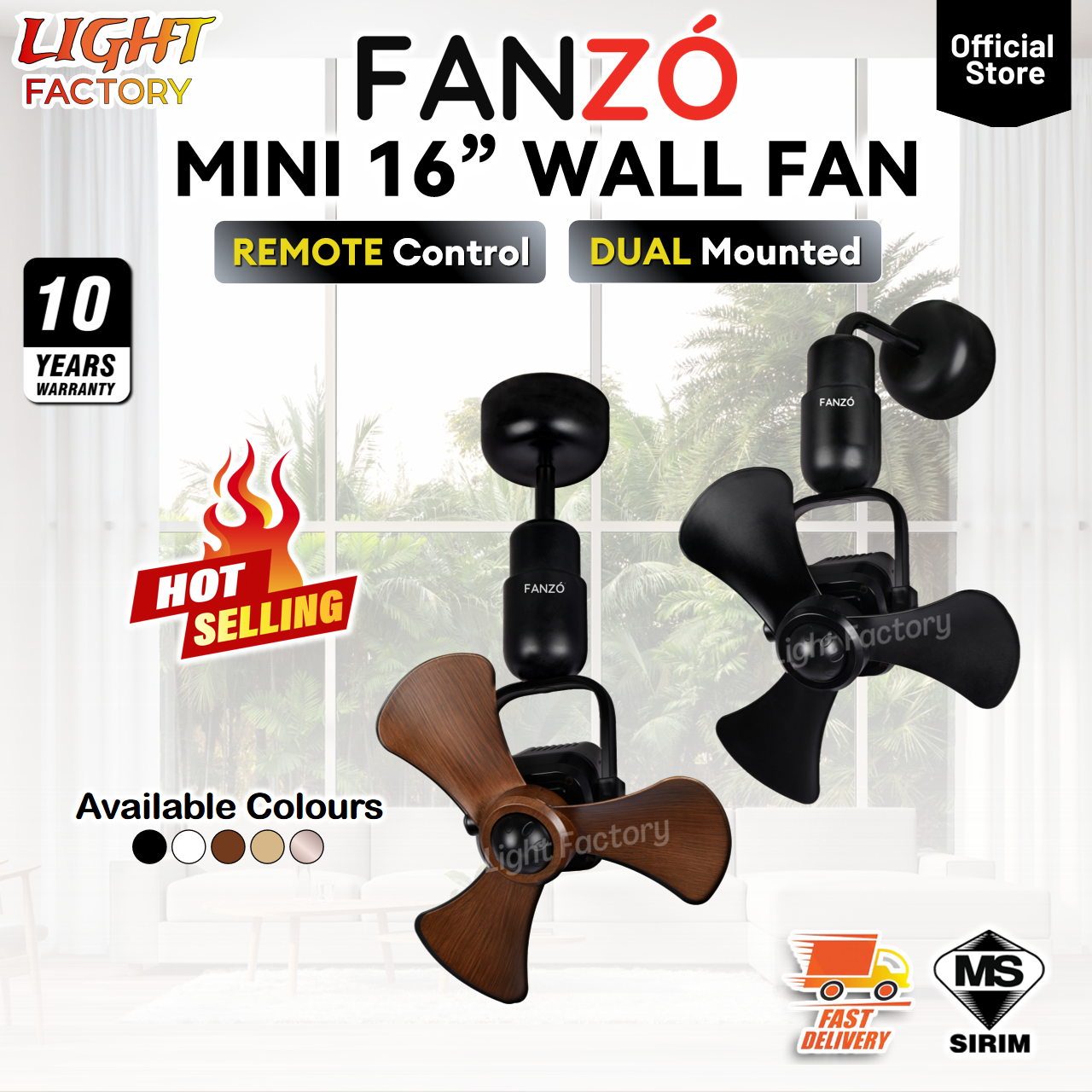 🔥NEW🔥FANZO MINI 16" Wall Fan Ceiling / Wall Mounted DC Motor Designer ...