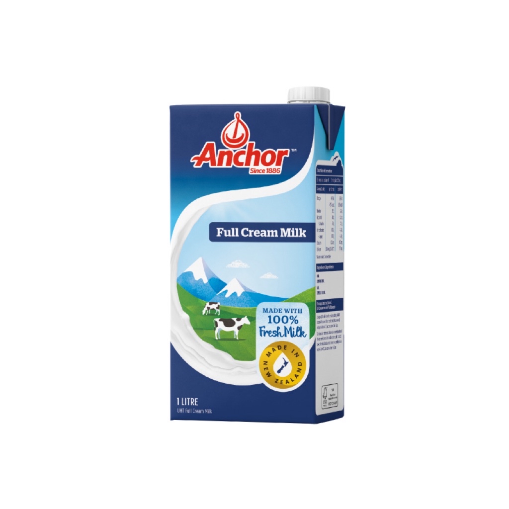 INSTANT DELIVERY - ANCHOR UHT FULL CREAM MILK 1L / SUSU PENUH KRIM ...