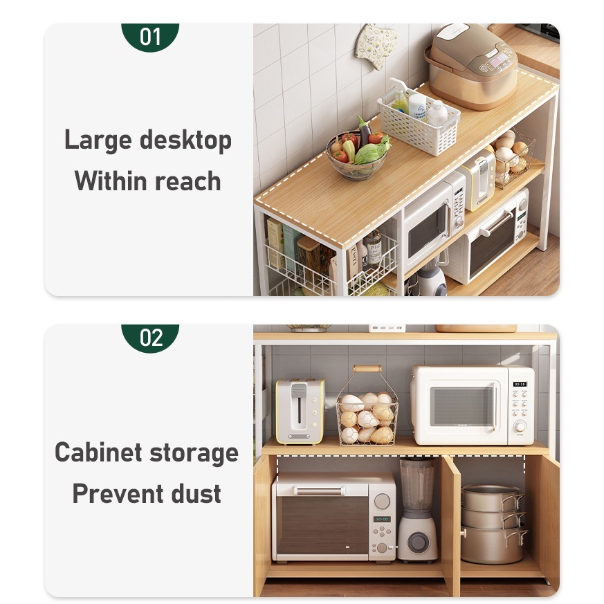 Kitchen Cabinet Rack Storage Rack Utility Shelf Almari Dapur Rak Dapur ...