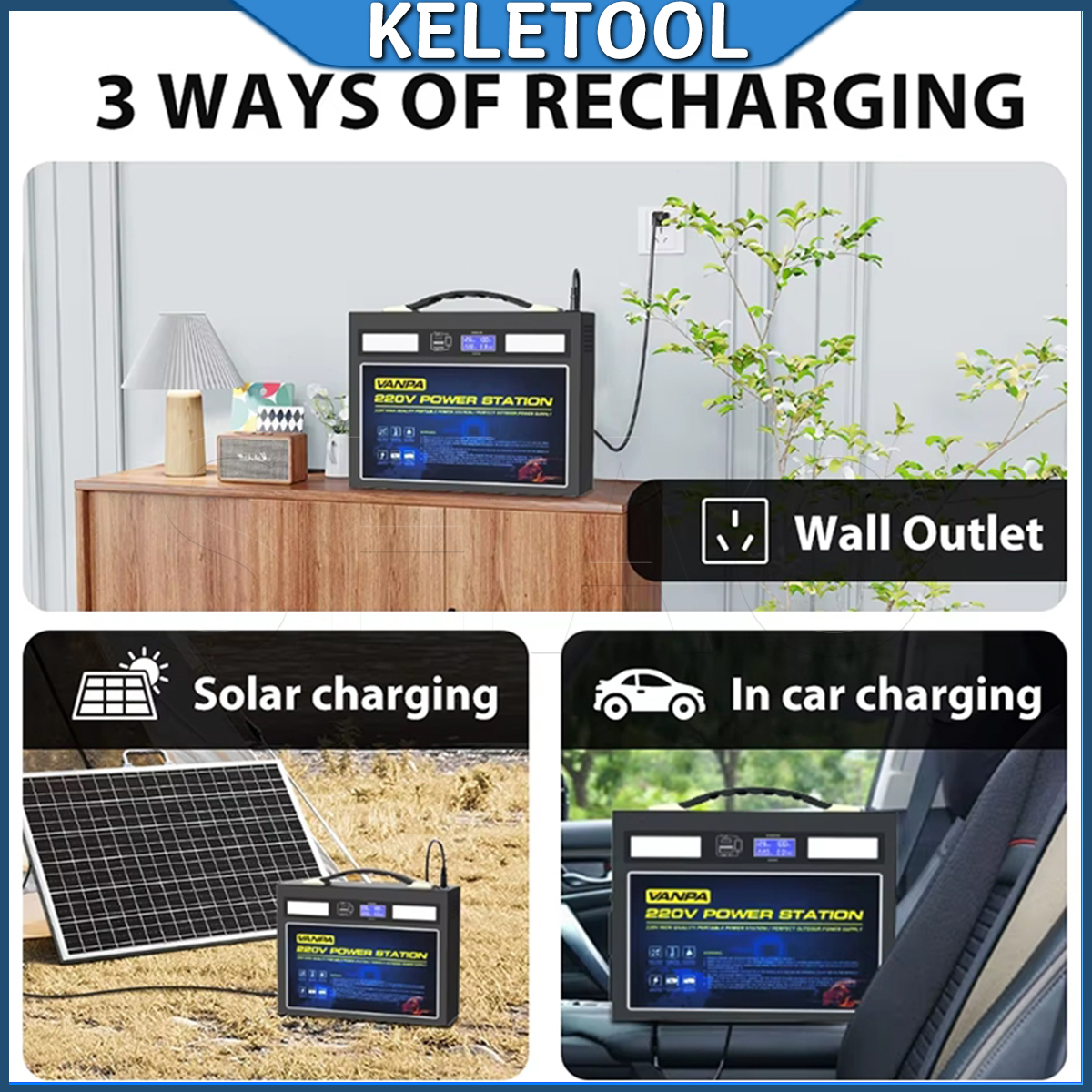 Portable power station 400W/800W/1200W AC 220V power station camping ...