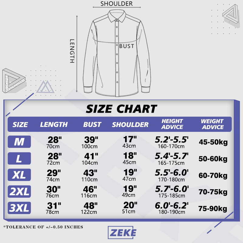ZEKE A0001 Polo Shirt Unisex Long Sleeve Plain Formal Shirt Lelaki ...