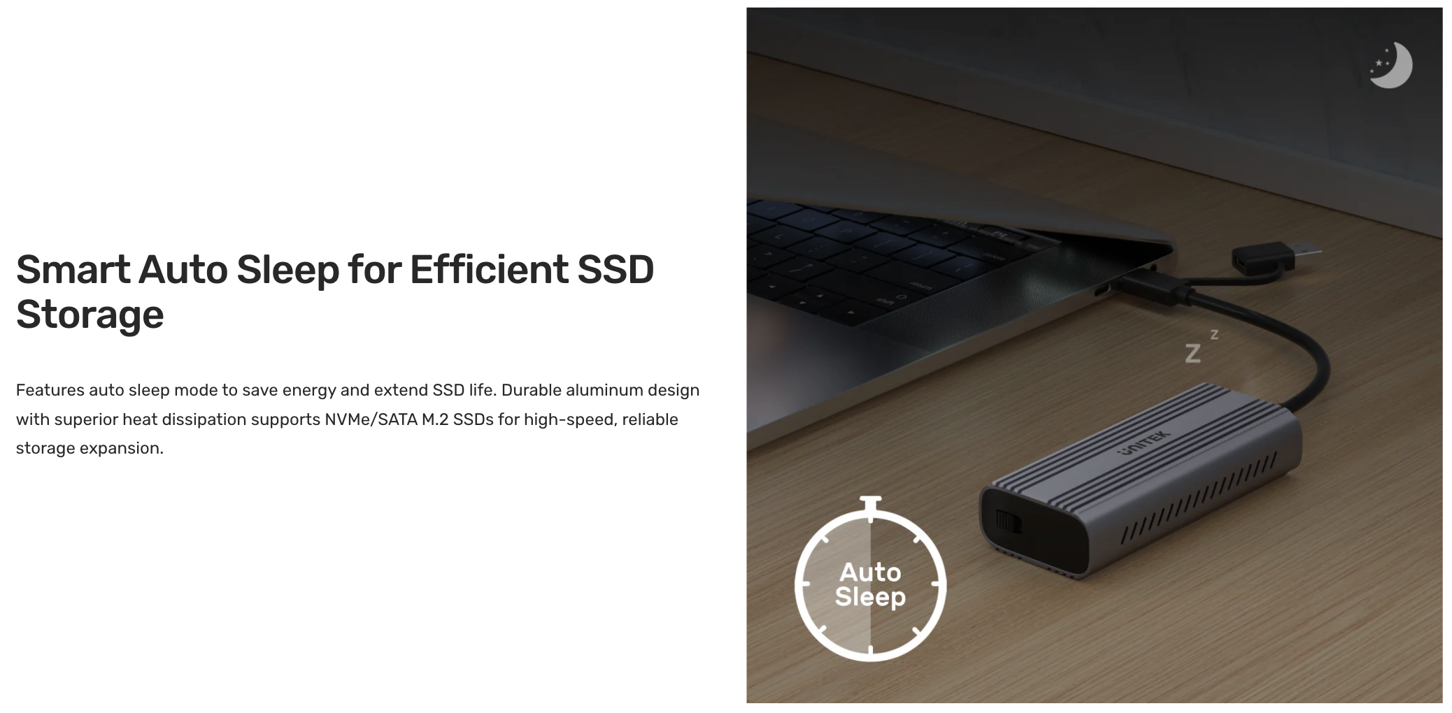 UNITEK SolidForce Reefer Either USB-C to M.2 SSD (NVMe / SATA ...