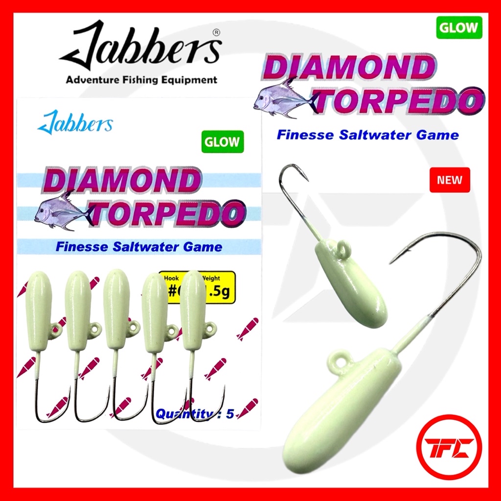 JABBERS AJI BULLET & DIAMOND TORPEDO JigHeads Fishing Hook Finesse ...