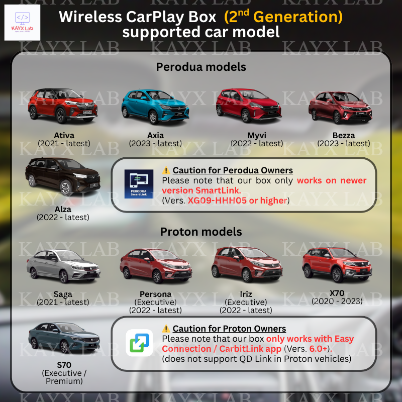 [KAYX LAB] Carbitlink Wireless CarPlay Android Auto Adapter Proton Saga ...