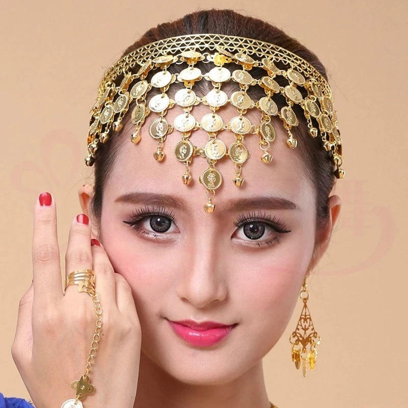Arabian Belly Dance Headdress - Hiasan Kepala Tarian India dengan Duit ...