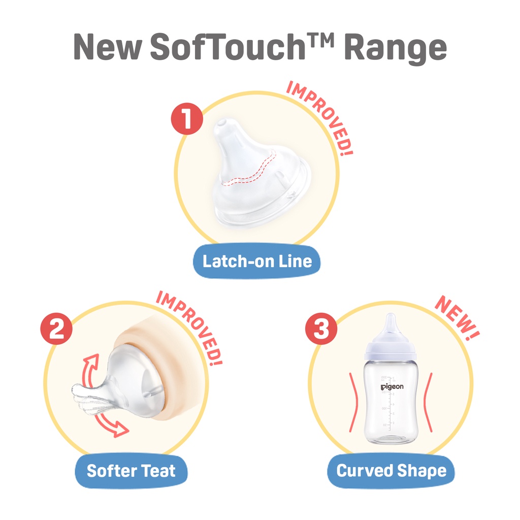 Pigeon SofTouch™ Wide-Neck PPSU Nursing Bottle - Animal and Cottoli Design baby bottle botol ...