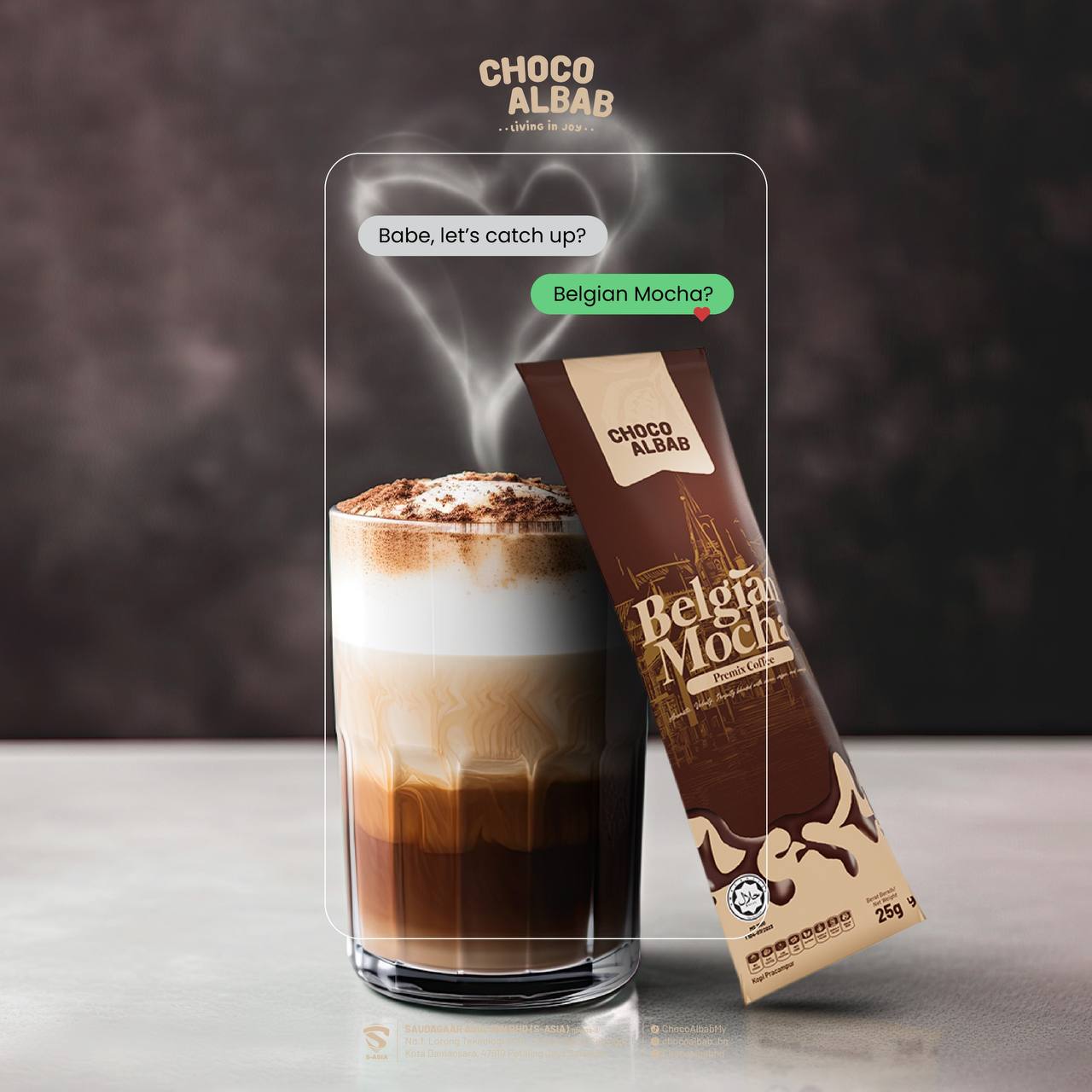 Choco Albab Belgian Mocha Premix Coffee | Single Box | Elegant, Creamy ...