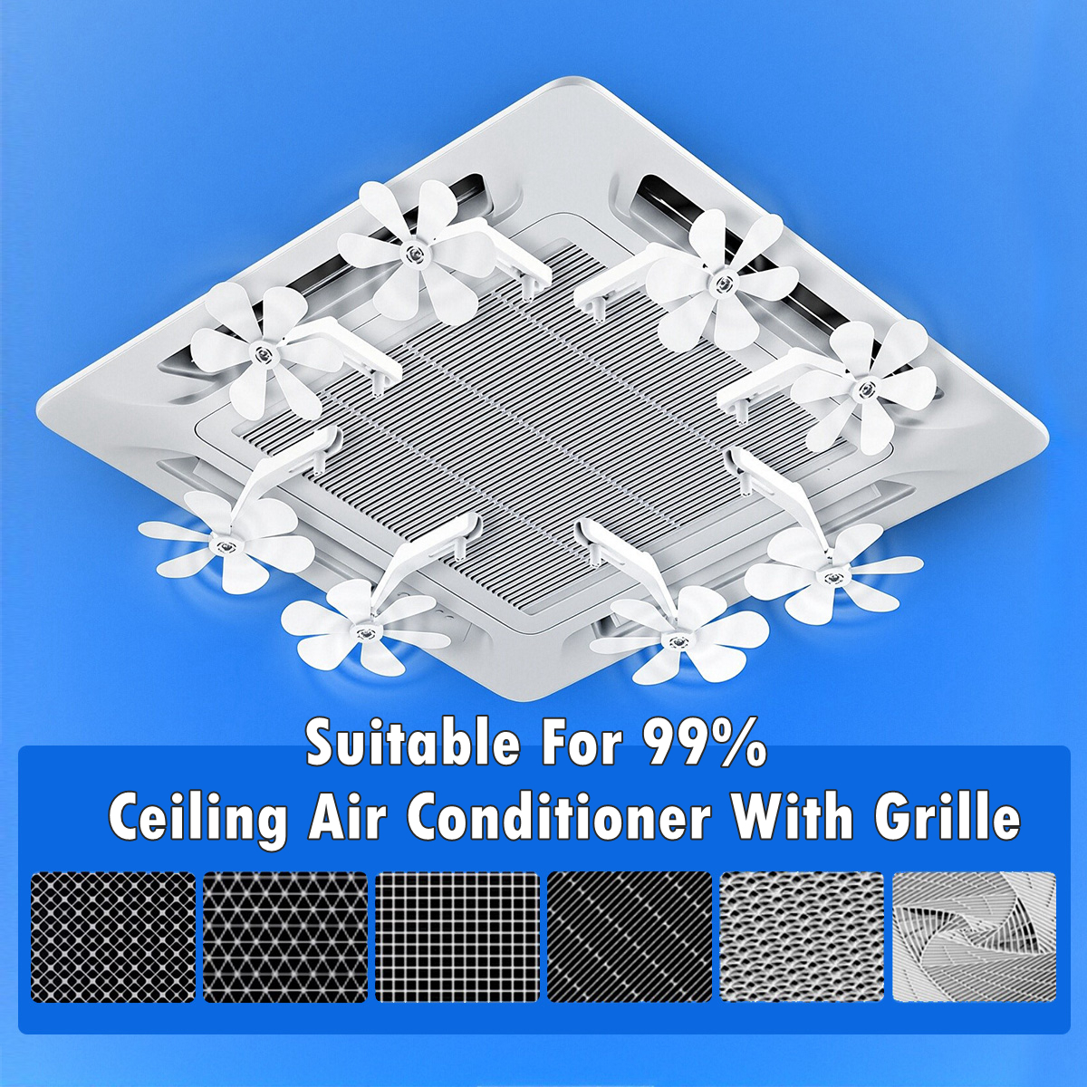 Aircond Wind Guide Fan Cassette Central Aircon Fan 360° Air Conditioner ...
