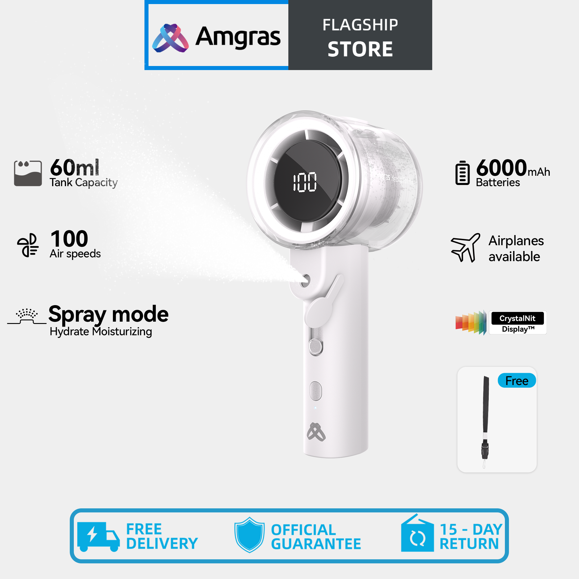 Amgras Metalce Fan Pro Handheld High-Speed Spray Fan 60ml Large ...