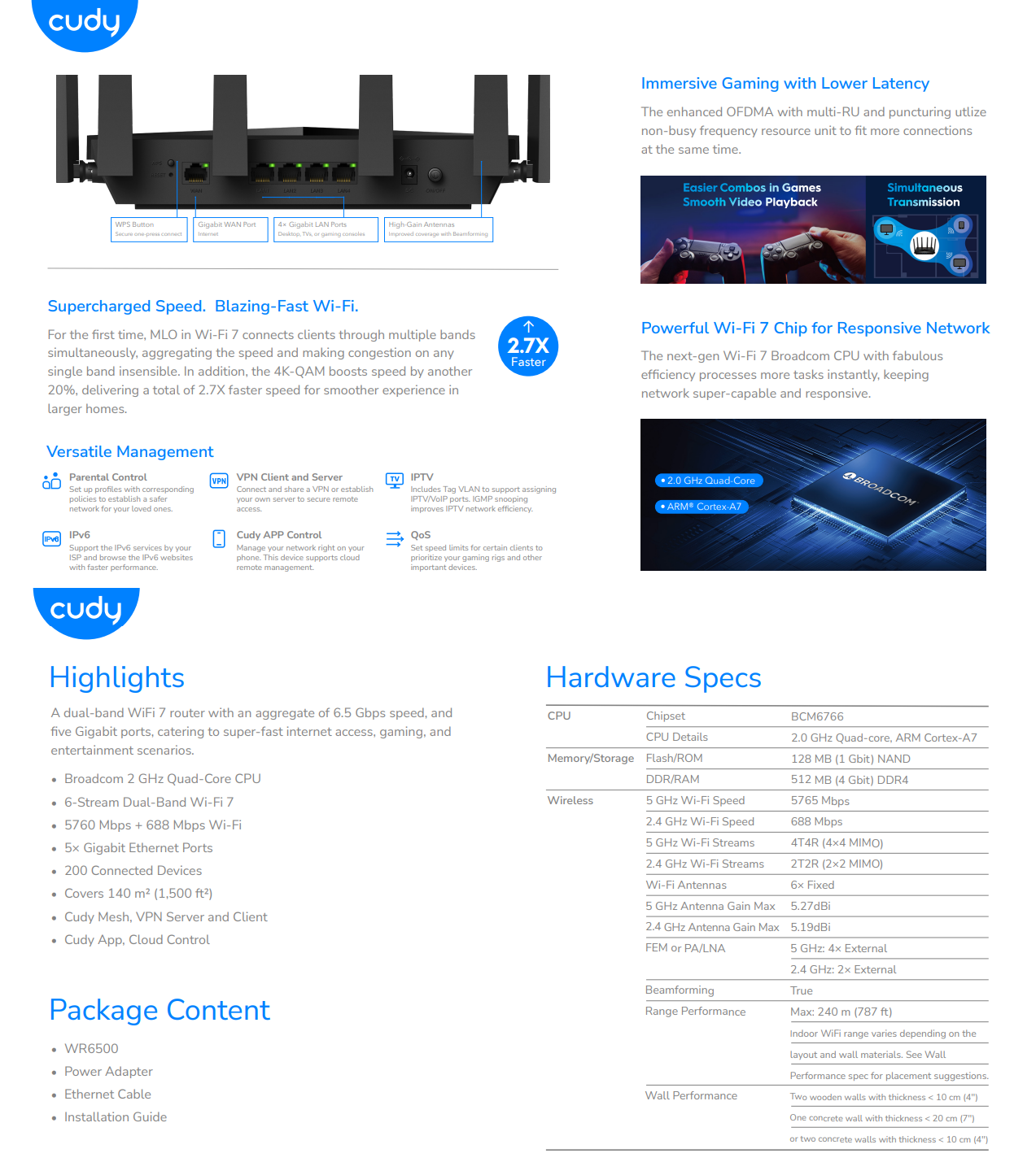 Cudy WR6500 BE6500 Gigabit Wi-Fi 7 Router | Shopee Malaysia