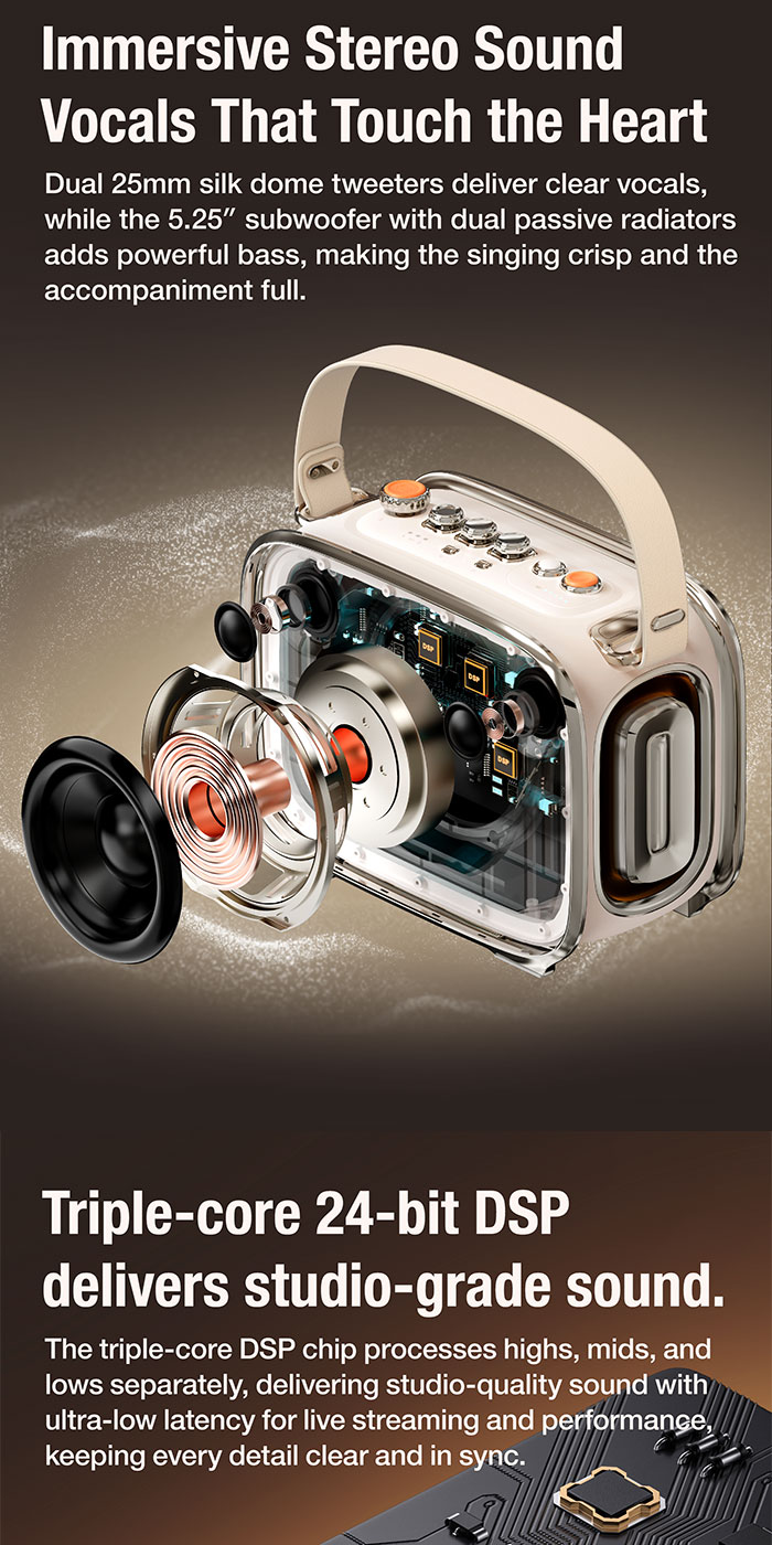 Divoom SongBird Ultra 100W Portable Bluetooth Speaker + Dual Mic ...