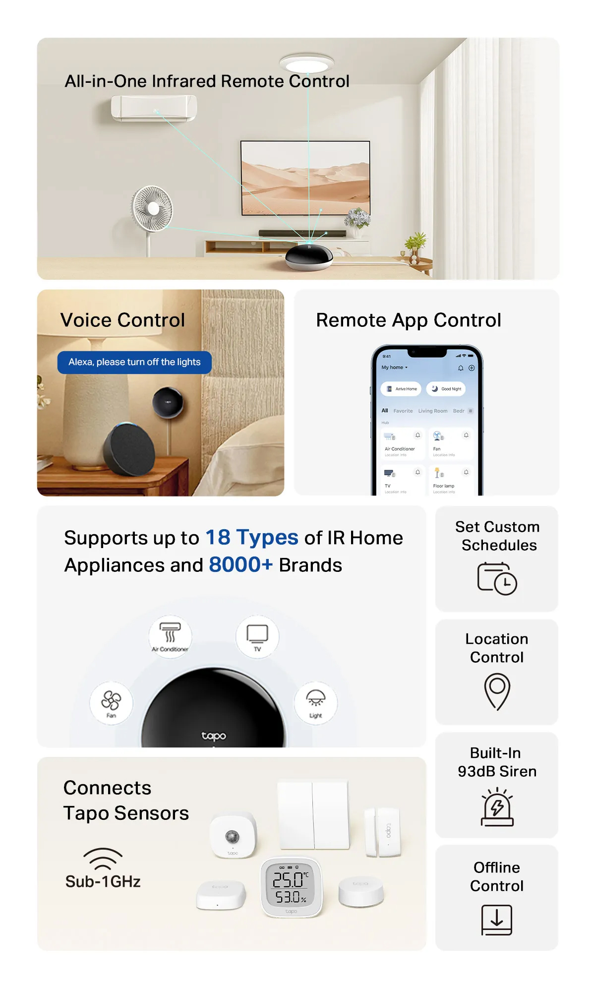 TP-Link (TAPO H110) Smart IR & IoT Hub, All-In-One Infrared Remote ...