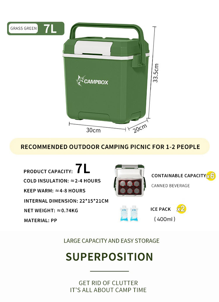 【MaxSelesa】Outdoor Ice Box Cooler 7L 12.5L 22L Camping Fishing ...